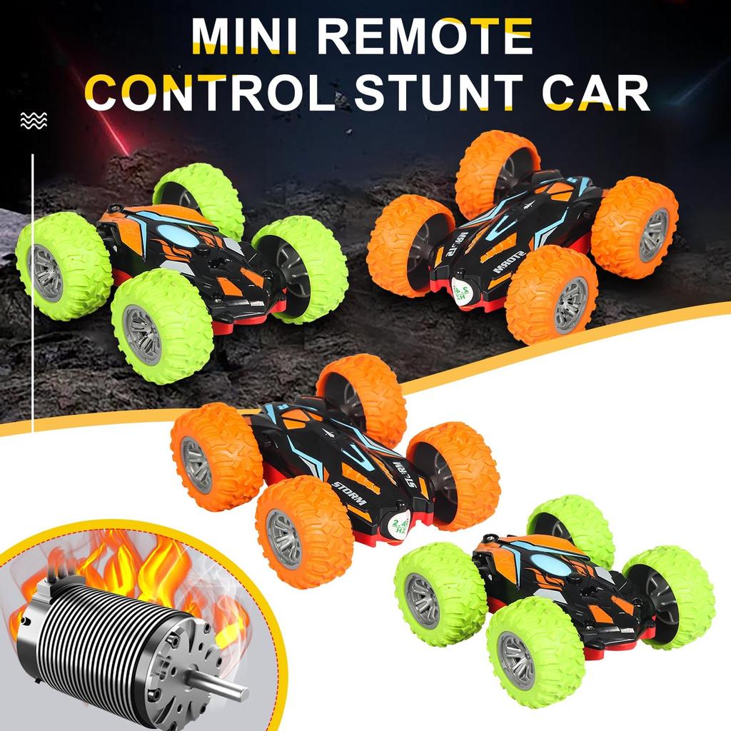 Buy Mini Remote Control Two-Sided Car Spin Roll Children Remote Control ...