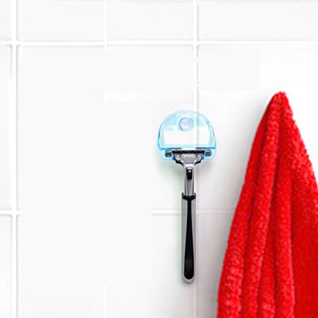 Buy 2PCS Plastic Super Suction Cup Razor Rack Clear Bathroom Razor ...