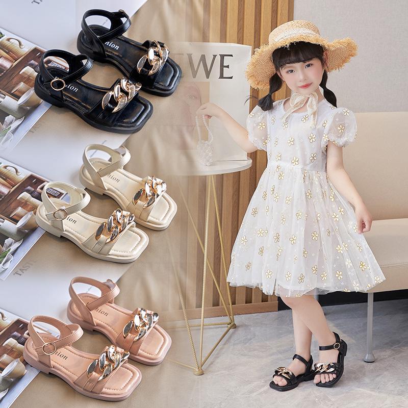 Buy Summer Kids Fashion Girls Beach Sandals Casual Flat Heel Princess ...
