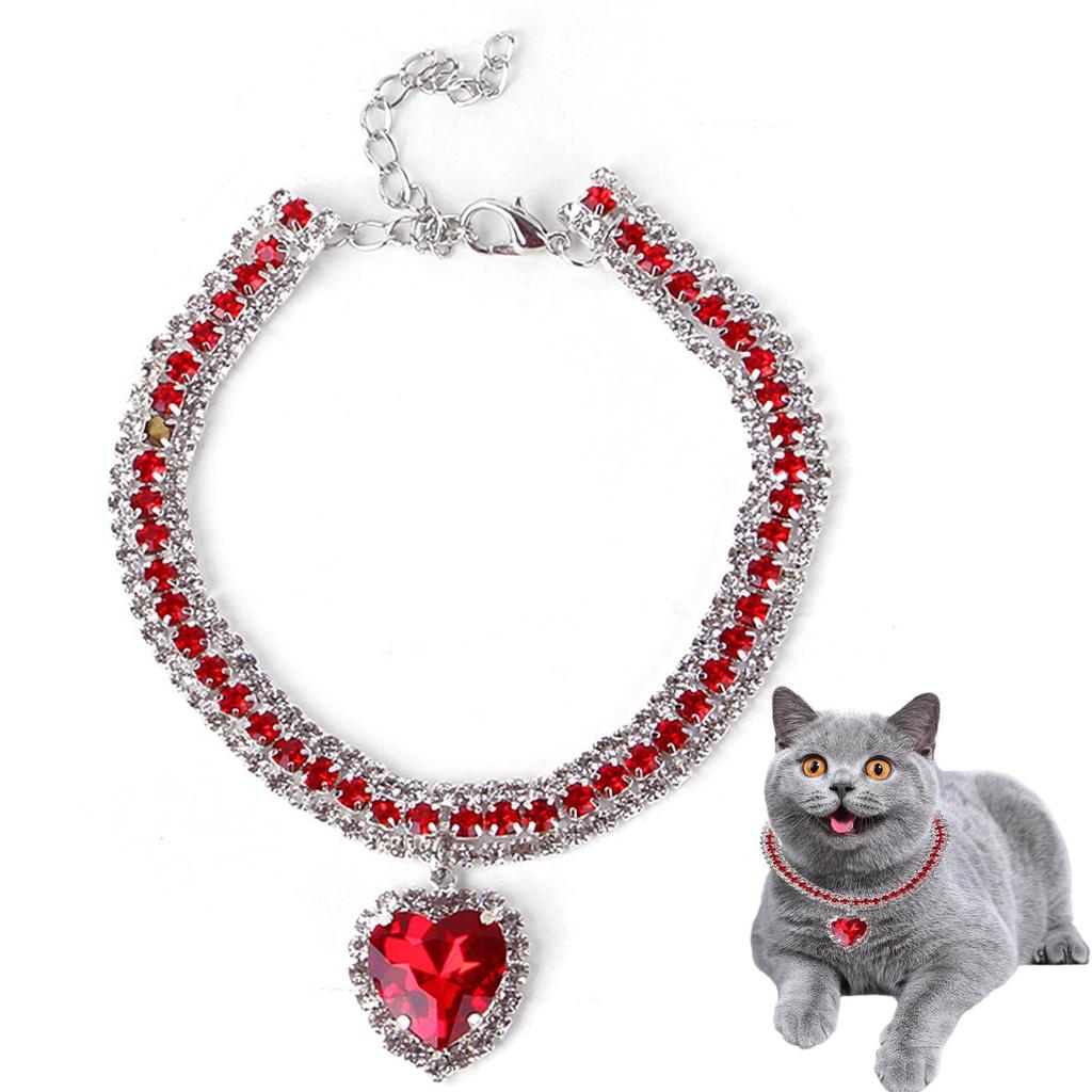 Cheap Rhinestone Cat Collar|Heart Shaped Dog Necklace|Cat Jewelry for ...