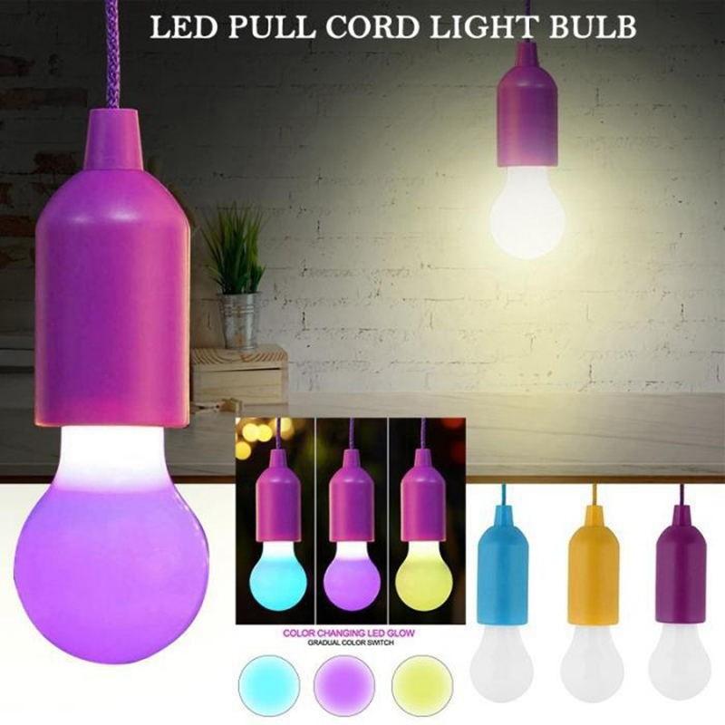 Buy Mini Colorful Light Bulb Chandelier Portable LED Pull Cord Light ...