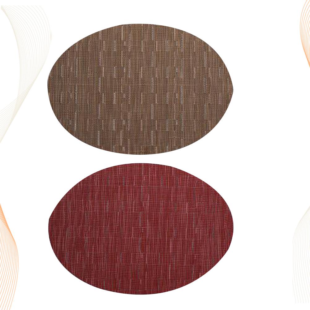 Buy 2pcs Placemat Anti-slip Oval Tableware Mats Coasters Table Mats ...