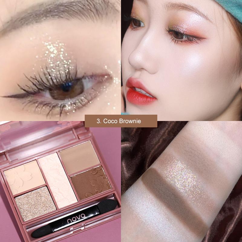 5 Color Eye Shadow Palette Powder Brown Gentle Natural Makeup Matte ...