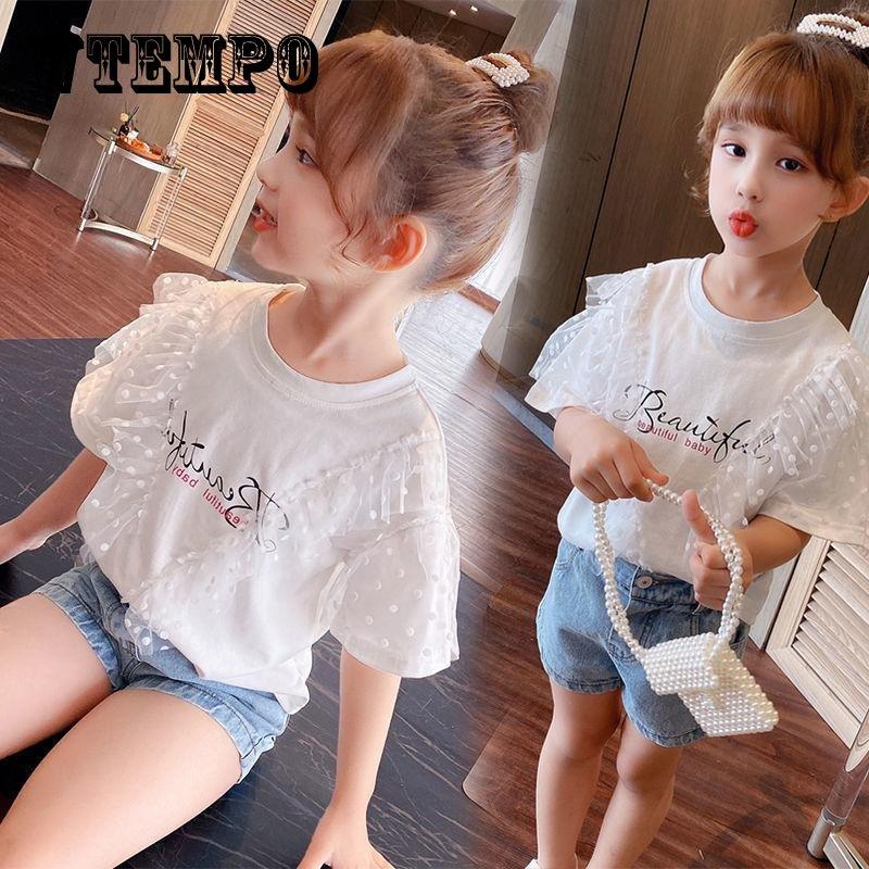 Buy Girls' Summer T Shirt Girls' Printing Yarn Shirt Loose Version 1-8 ...