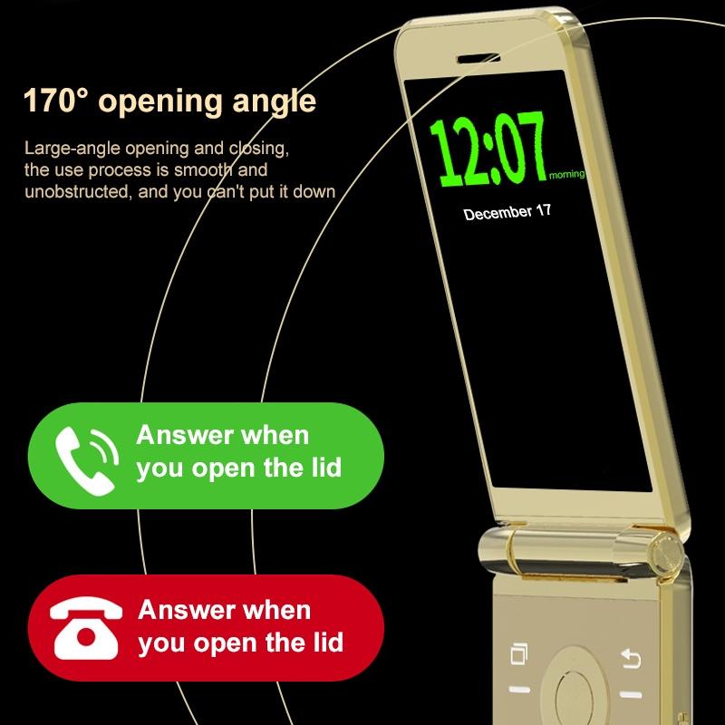 Cheap M9 Dual-screen Flip Elder Phone, 2.8 inch + 1.77 inch, 32MB+32MB, Support FM, SOS, GSM ...