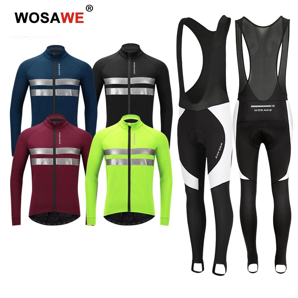Buy WOSAWE Thermal Fleece Cycling Jacket & Pants Set Full Zipper Cycle ...