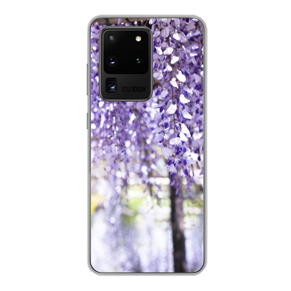 Samsung Galaxy S20 Ultra Soft Case - Purple wisteria with a faded ...
