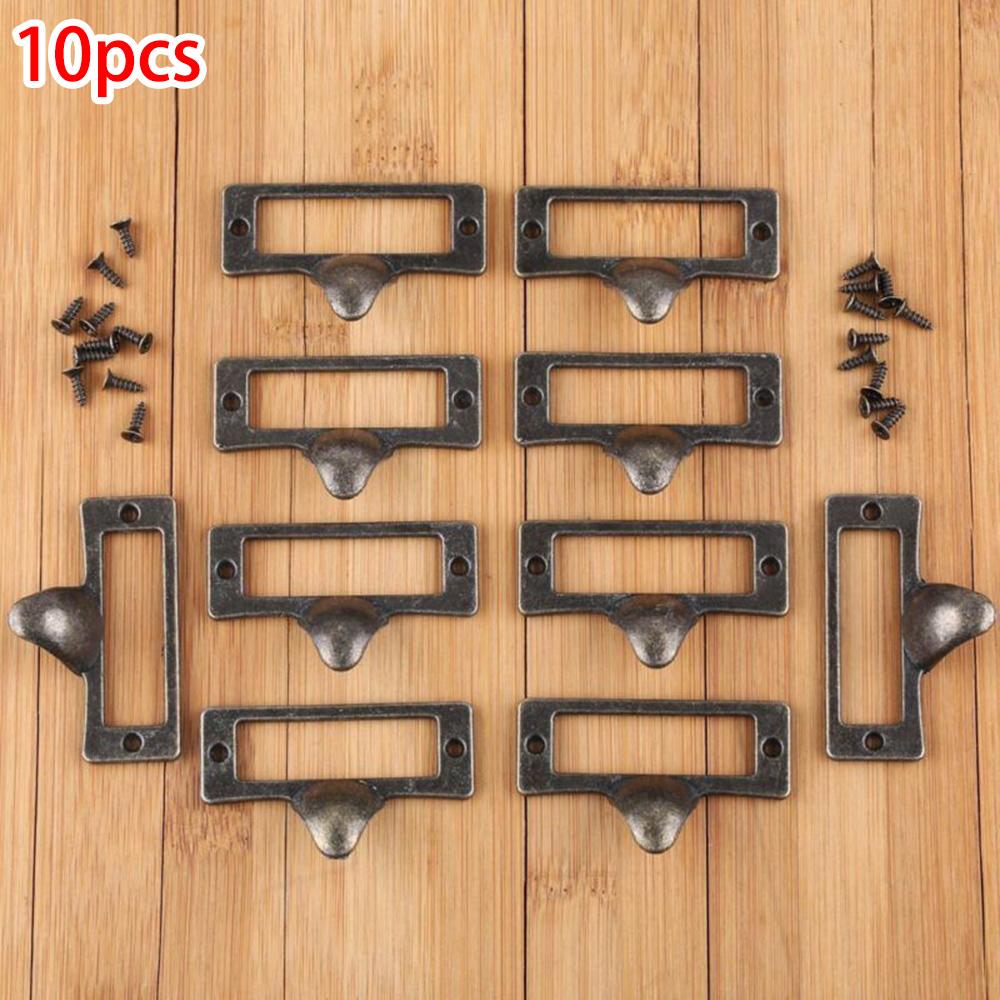 Buy Antique Brass Drawer Label Tag Pull Cabinet Frame Handle File Name ...