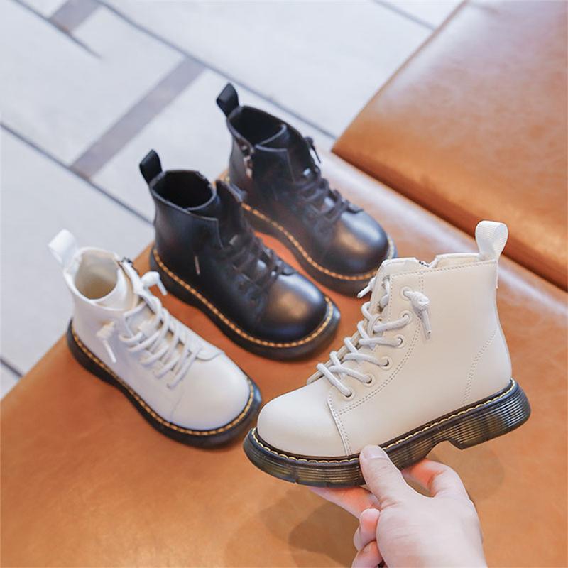 2023 New Girls Boots Pu Leather Kids Boots Fashion Zip Design Ankle ...