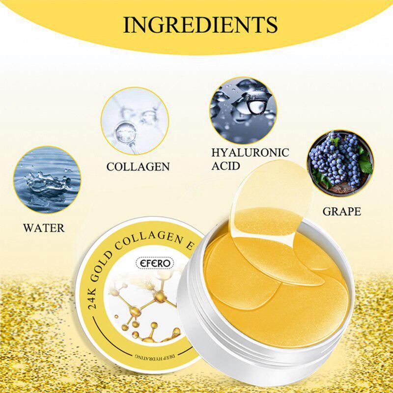 Buy 60pcs Crystal Collagen Eye Patches Anti-wrinkle Gold Eye Mask Gel ...