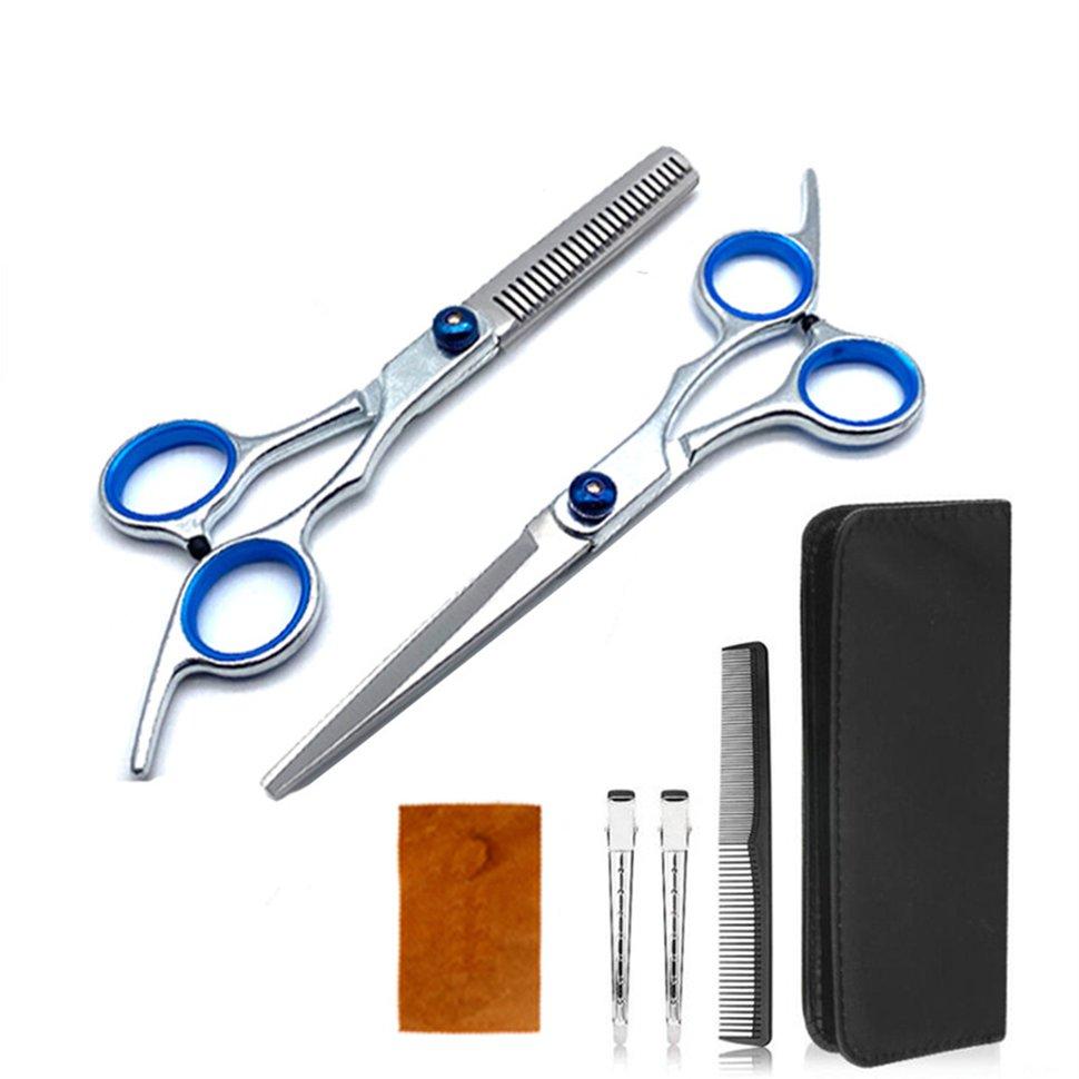 6 Inch Flat Scissors Thinning Scissors Barber Tool FT L Set Stainless ...