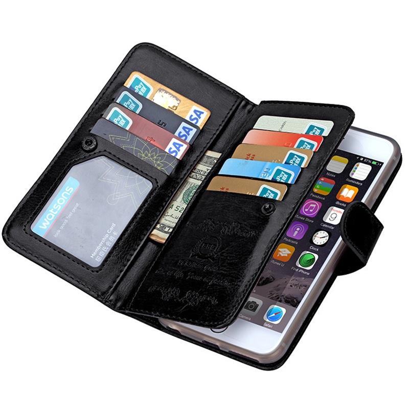 Detachable Magnetic PU Leather Wallet Case Card Slot Holder Phone Case ...