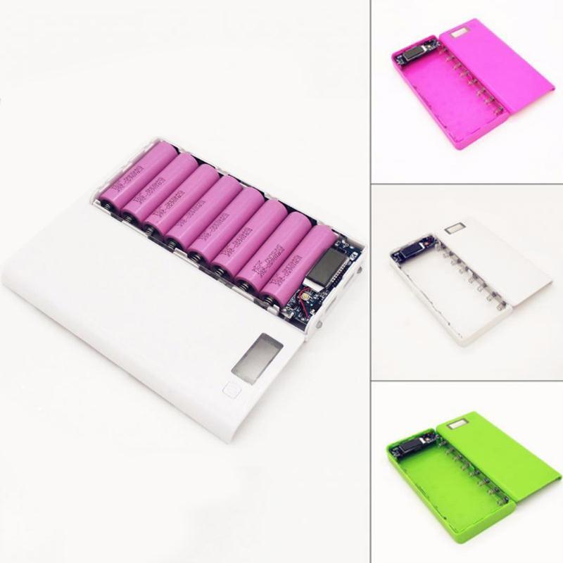 Buy Portable External Dual USB Power Bank Box DIY 8-Slot 18650 Battery ...