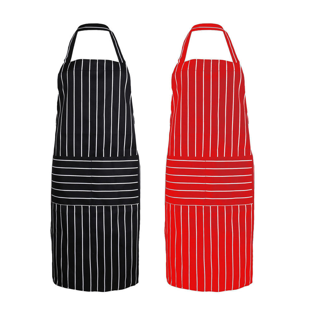Buy Plain Stripe Kitchen Apron with Front Pocket Chefs Butchers Cooking ...