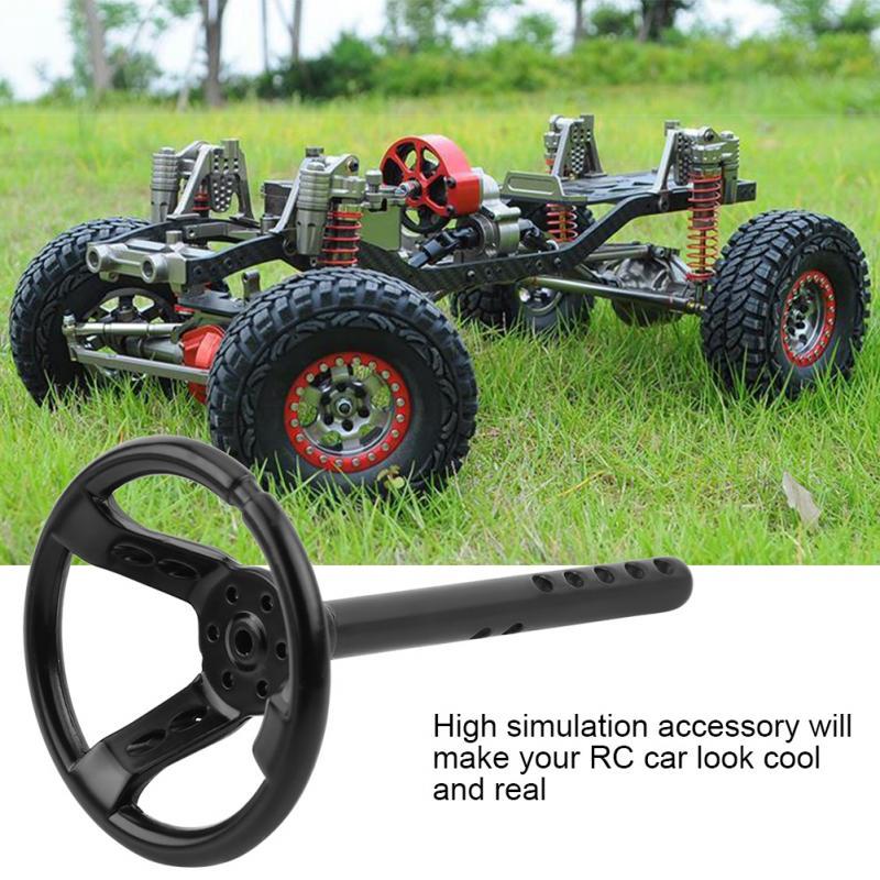 Universal Black Metal Steering Wheel for 1/10 Scale RC Crawler Car ...