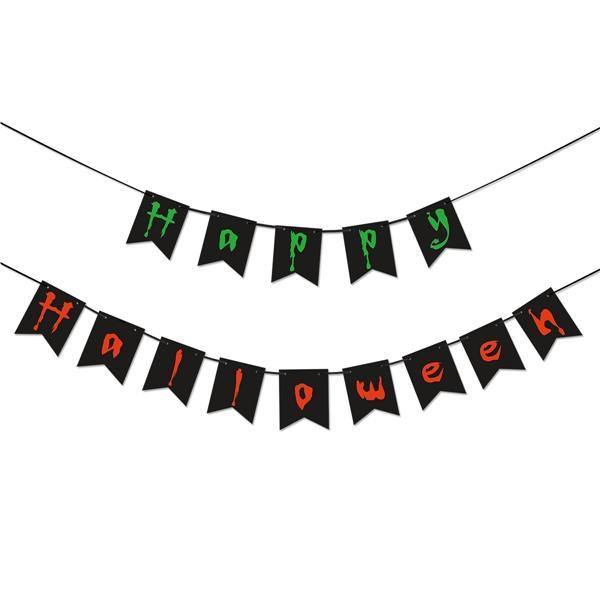 OUNONA 14pcs Happy Halloween Bunting Banners Party Decoration Bunting ...