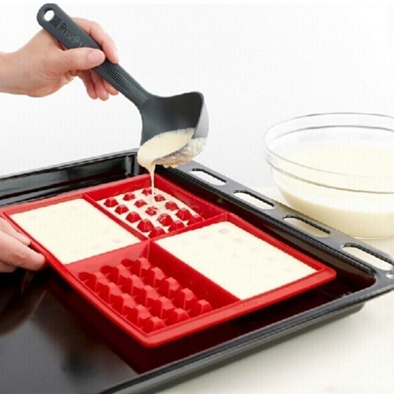 Waffle Baking Mould Silicone Waffle Mold High Temperature Resistant ...
