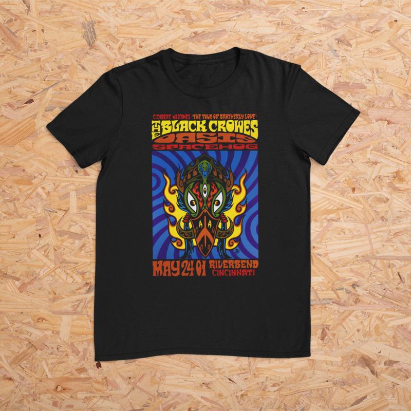 Satın alın The Black Crowes Oasis Spacehog Rare Cotton Black T Men O ...