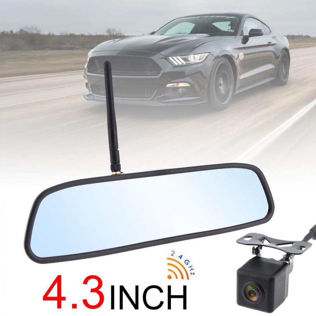 4.3 Inch HD Wireless Car Rearview Mirror Monitor Auto Parking System ...