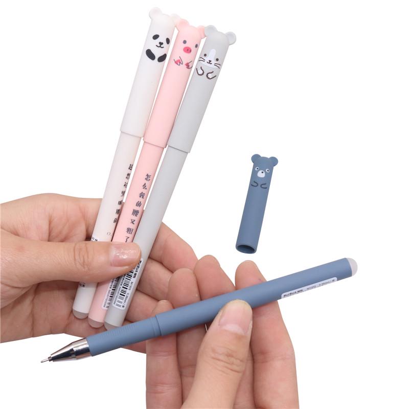 Buy Cartoon Animals Erasable Writting Pen 0.35mm Pig Panda Gel Pens ...