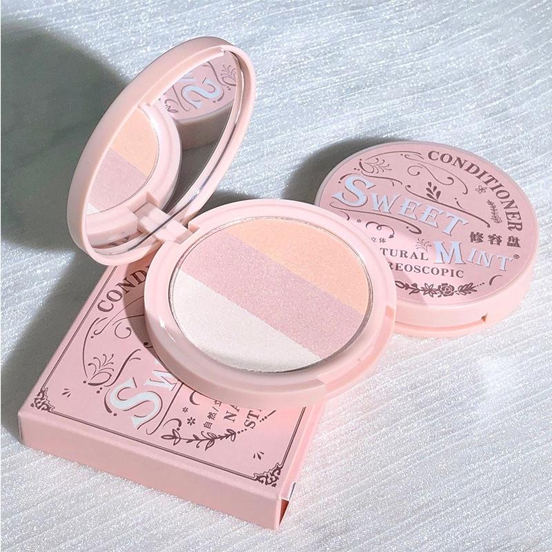 Cheap Makeup blush three-color highlighter Contouring Dish shimmer ...