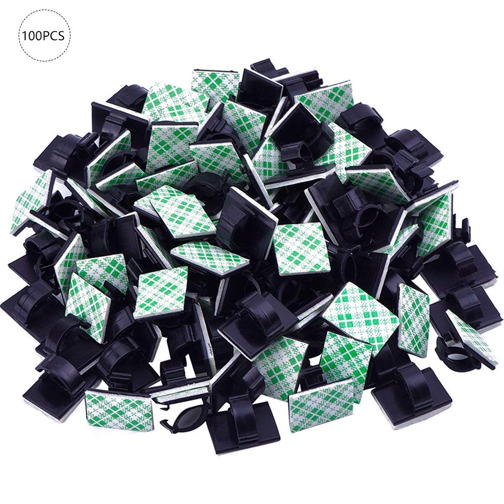 Buy 100pcs Adhesive Fixing Cable Clips Cable Wire Organizer Electric ...