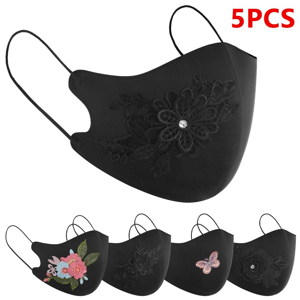 Buy Anti-dust Reusable Mouth Cloth Embroidery Mask Summer Ice Skating ...