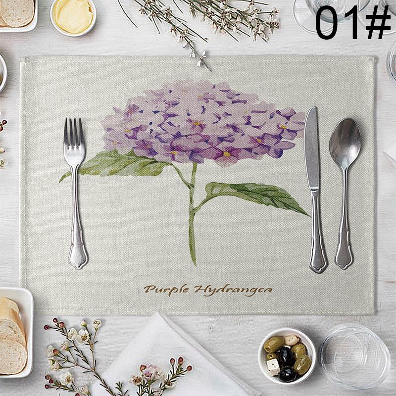 Buy Tropical Plant Flower Pattern Table Mat Napkin Table Placemat ...