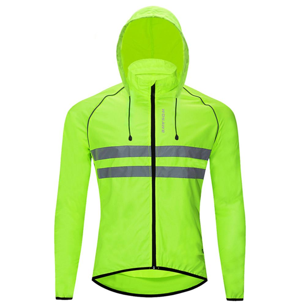 Buy Men Windproof Hooded Cycling Jacket Breathable High Visibility ...