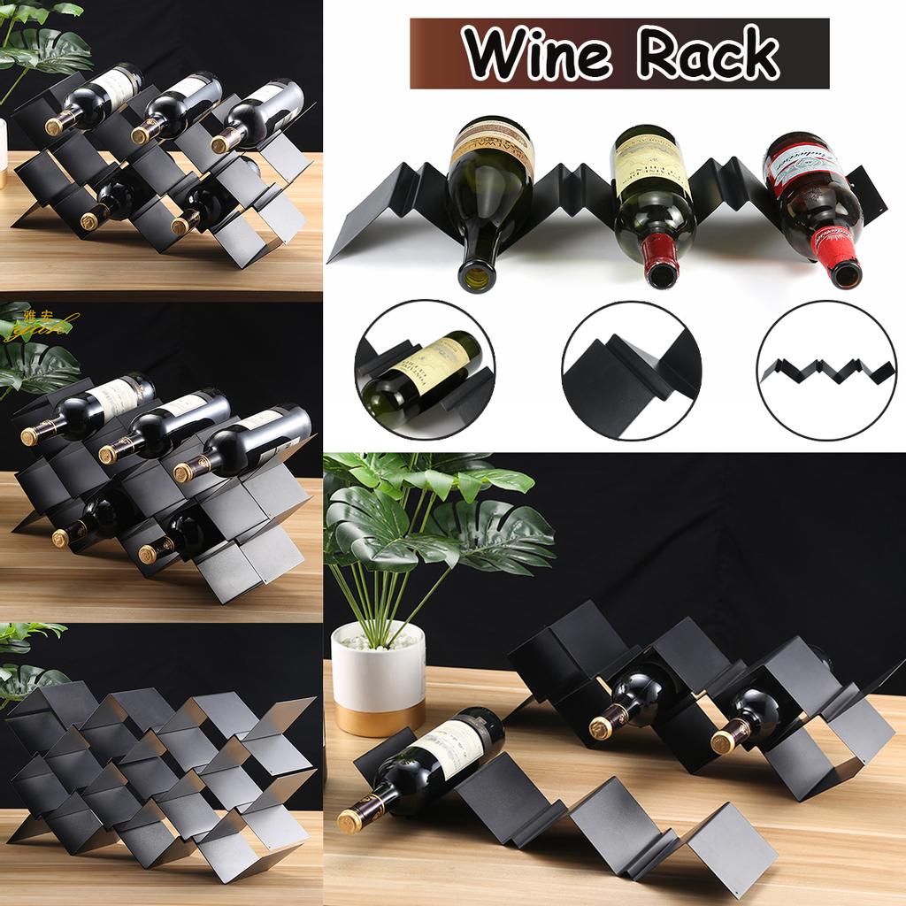 Buy Modern Iron Wave Shape Wine Holder Multi Bottle Creative Wine Rack ...