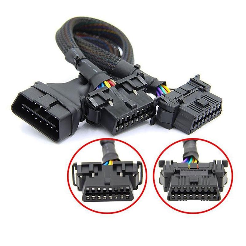 Buy OBD2 Cable OBDII Male to 2 Female Splitter Car Computer Socket 30CM ...