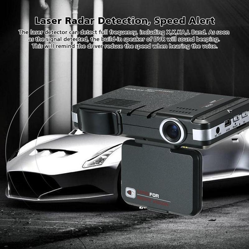 Buy Anti Radar Detector Car DVR 2 in 1 720P with Full Band Mute Button ...