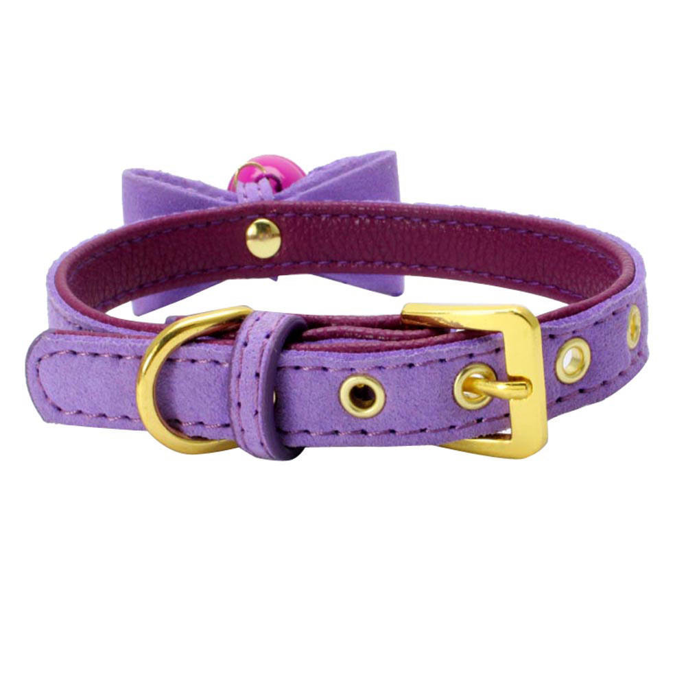 Buy [EC] Adjustable Leather With Bell Pet Puppy Dog Collar Neck Strap ...
