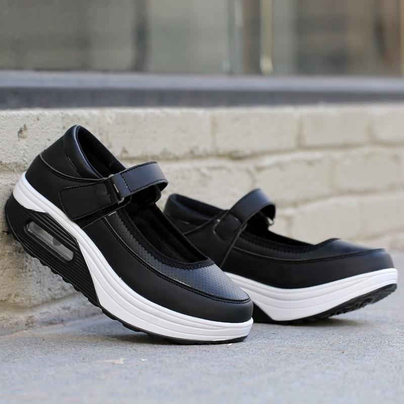 Buy Fashion Spot Women's Leather Shake Shoes Casual Sneakers Fitness ...