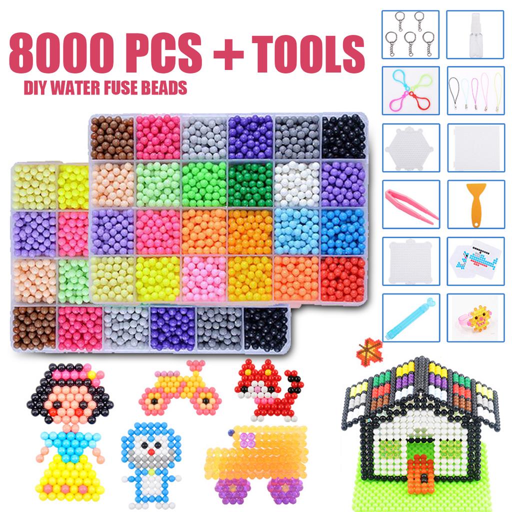 14000/8000/6000Pcs Different Color DIY Water Sticky Fuse Beads Plastic ...