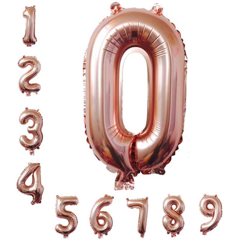 40 Inch Rose Gold Large 0-9 Number Balloon Wedding Birthday Party Decoration Helium Foil ...