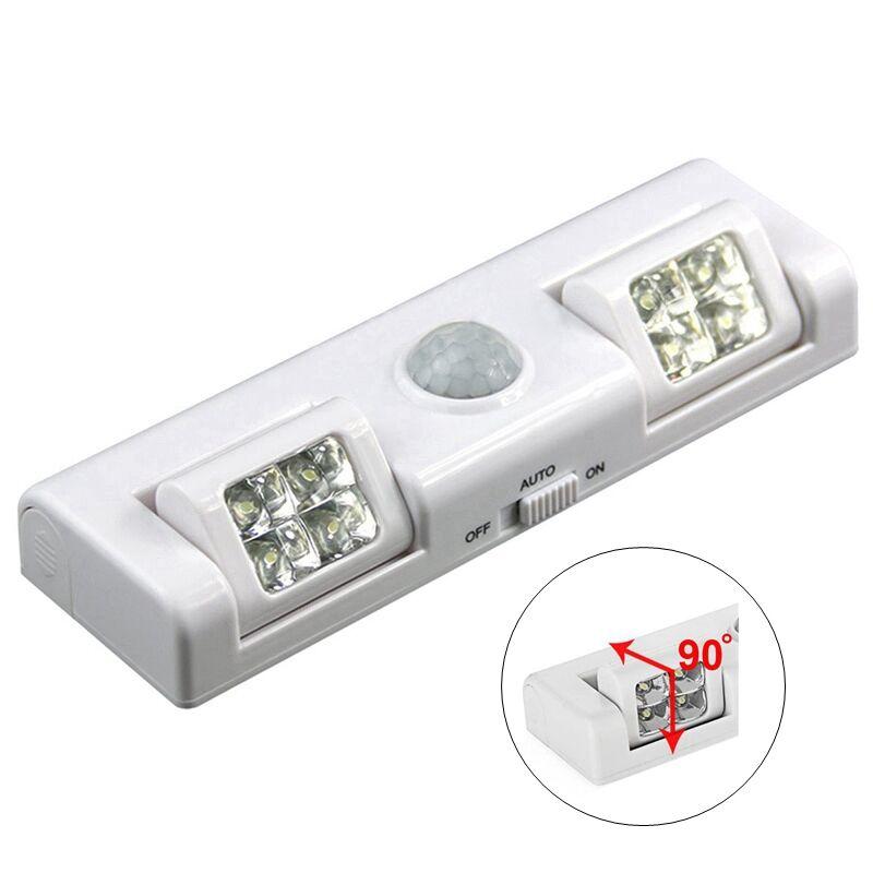 Cheap 90 Degree 8 LED Under Cabinet Light PIR Motion Sensor Light ...