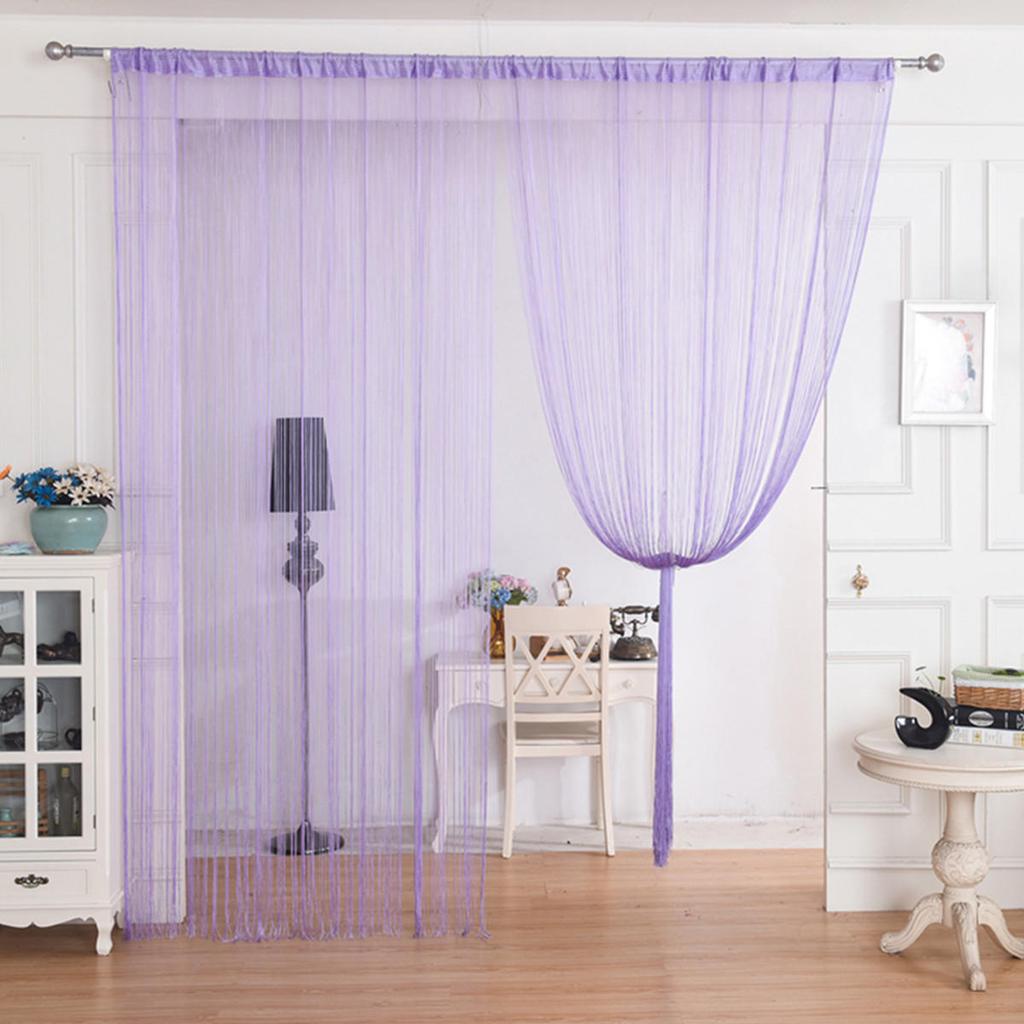 Buy Solid Color Tulle Curtain Window Drape String For Living Room ...