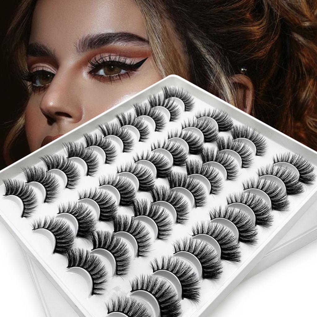 Satın alın 20 Pairs Of False Eyelashes 3D Eyelashes Natural Soft False ...