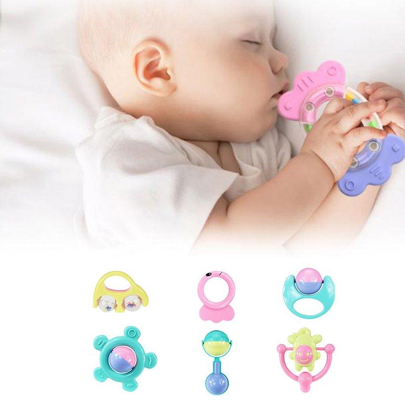 Buy Dayupupup 6Pcs Rattle Teether Set Baby Toys Shake Grap Baby Hand ...