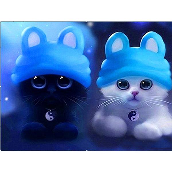Buy Diy Diamond Painting Cross Stitch Cartoon Cat Diamond Embroidery ...