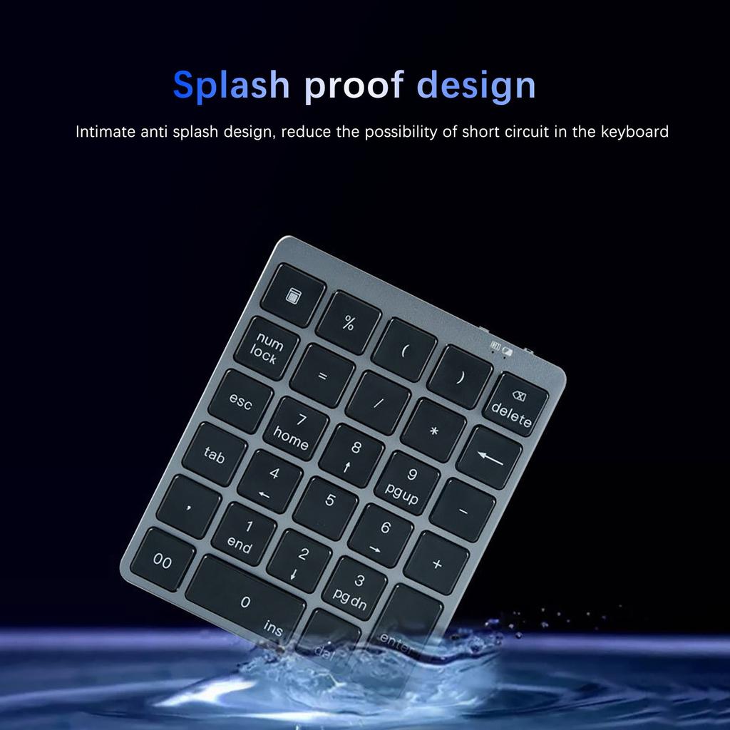 Buy Wireless Bluetooth Numeric Keypad Rechargeable, 28-Key Number Pad with Multiple at ...