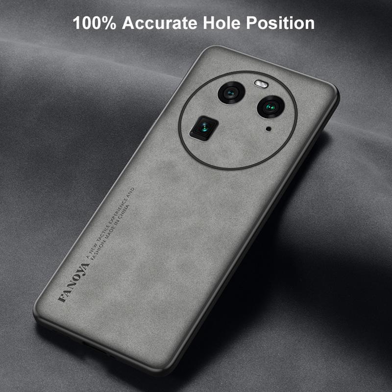 Satın alın For OPPO Find X6 Pro Case Sheepskin PU Leather Silicone Case ...