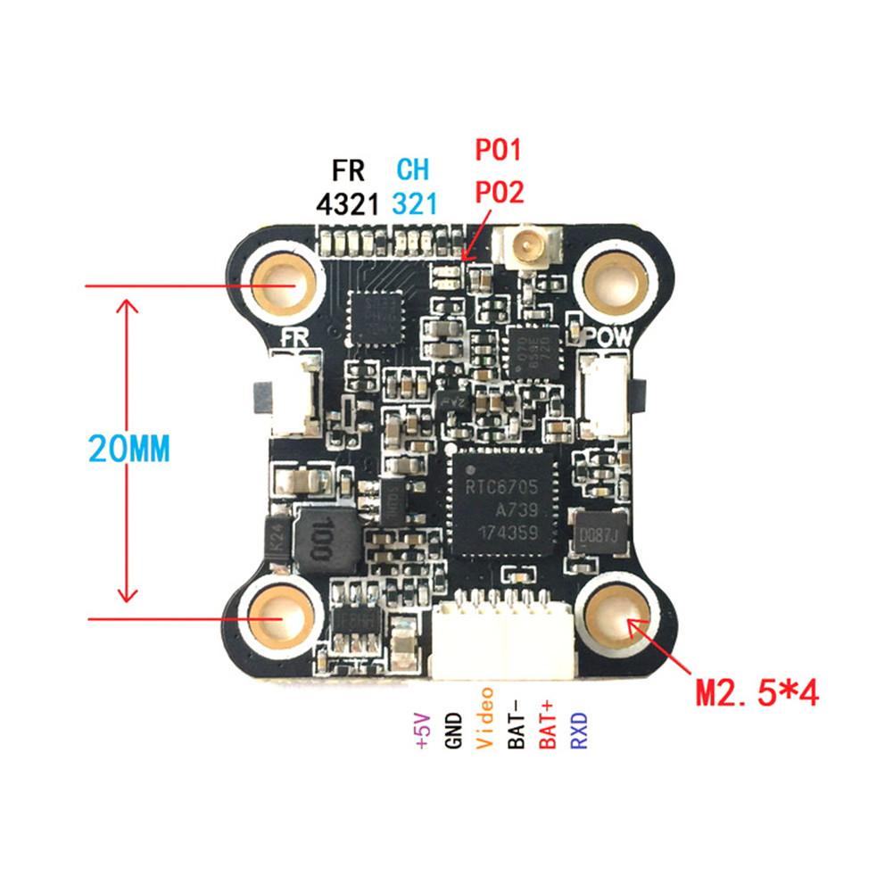 Buy Mini 5848 5804 VTX 5.8G 48CH 25mW/100mW/200mW Switchable FPV Video ...