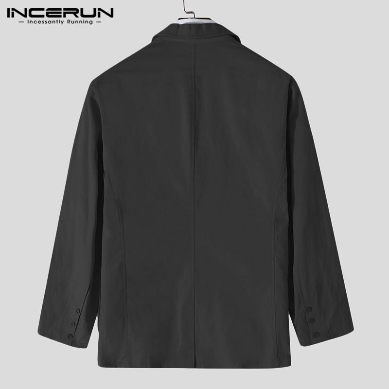 Buy INCERUN 100% Polyester Men Solid Blazer Suit Mens Suit Jacket Fit ...