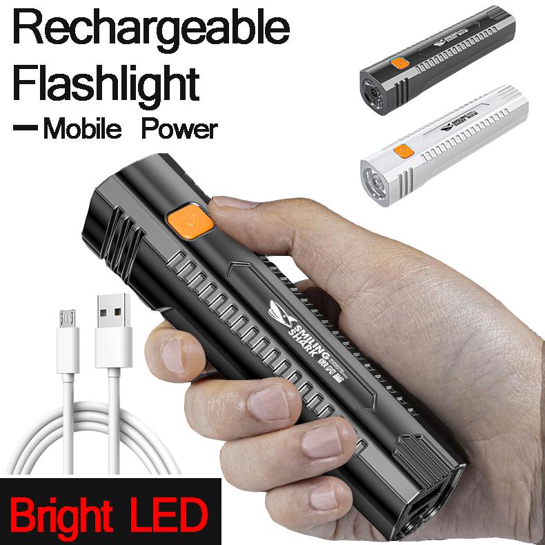 Buy Rugged ABS Rechargeable Flashlight Concentrating EDC Portable Small ...