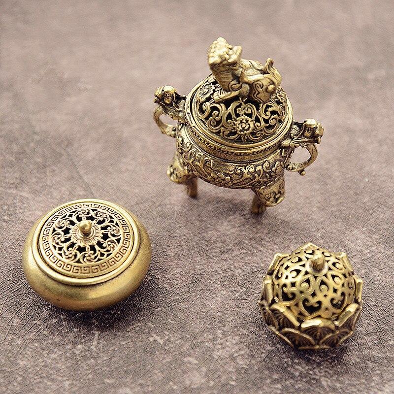 Buy 1pcs Retro Copper Lotus Pocket Hollow Out Incense Sticks Burner ...
