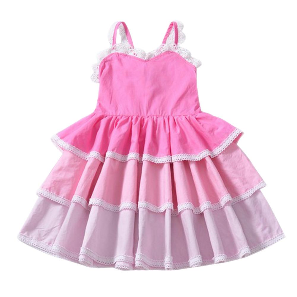 Buy Sweet Girl Dresses Cute Fashion Gradient Color Summer Princess Cake ...