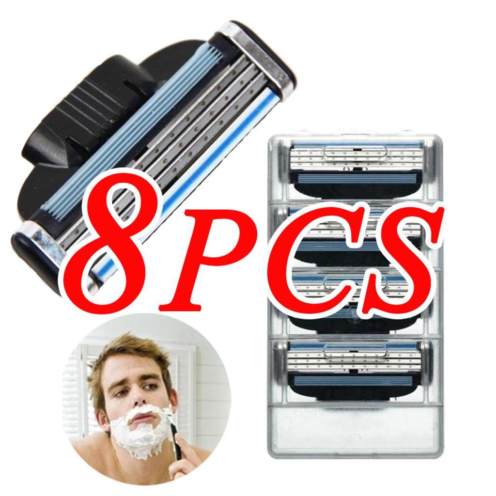 Buy 8Pcs Traditional 3 Layer Edge Safety Razor Blades & Free Holder ...