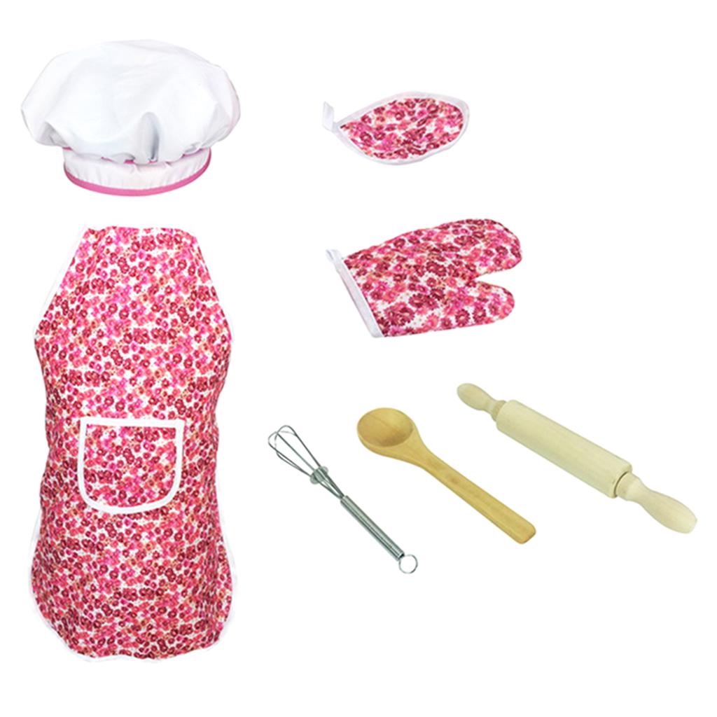 Buy 7 Pieces Kid Chef Role Pretend Play Game Toy Apron Glove Kitchen ...